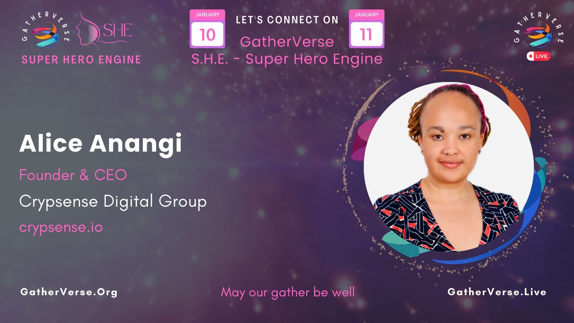 Alice Anangi – Founder & CEO | Crypsense Digital Group – GatherVerse